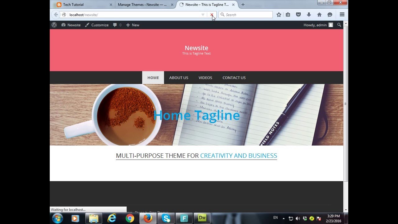 WordPress Tutorial - How to create a Bootstrap WordPress Theme  - Step 1