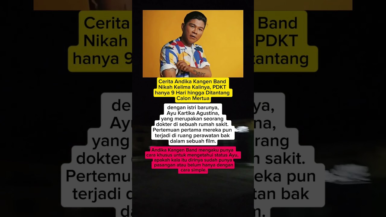 Cerita Andika Kangen Band Nikah Kelima Kalinya,