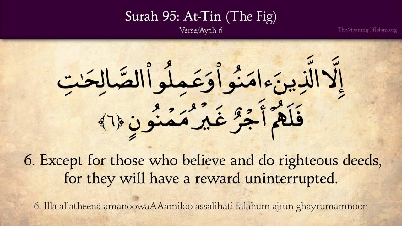 Quran 95 Surah At Tin The Fig Arabic and English translation HD