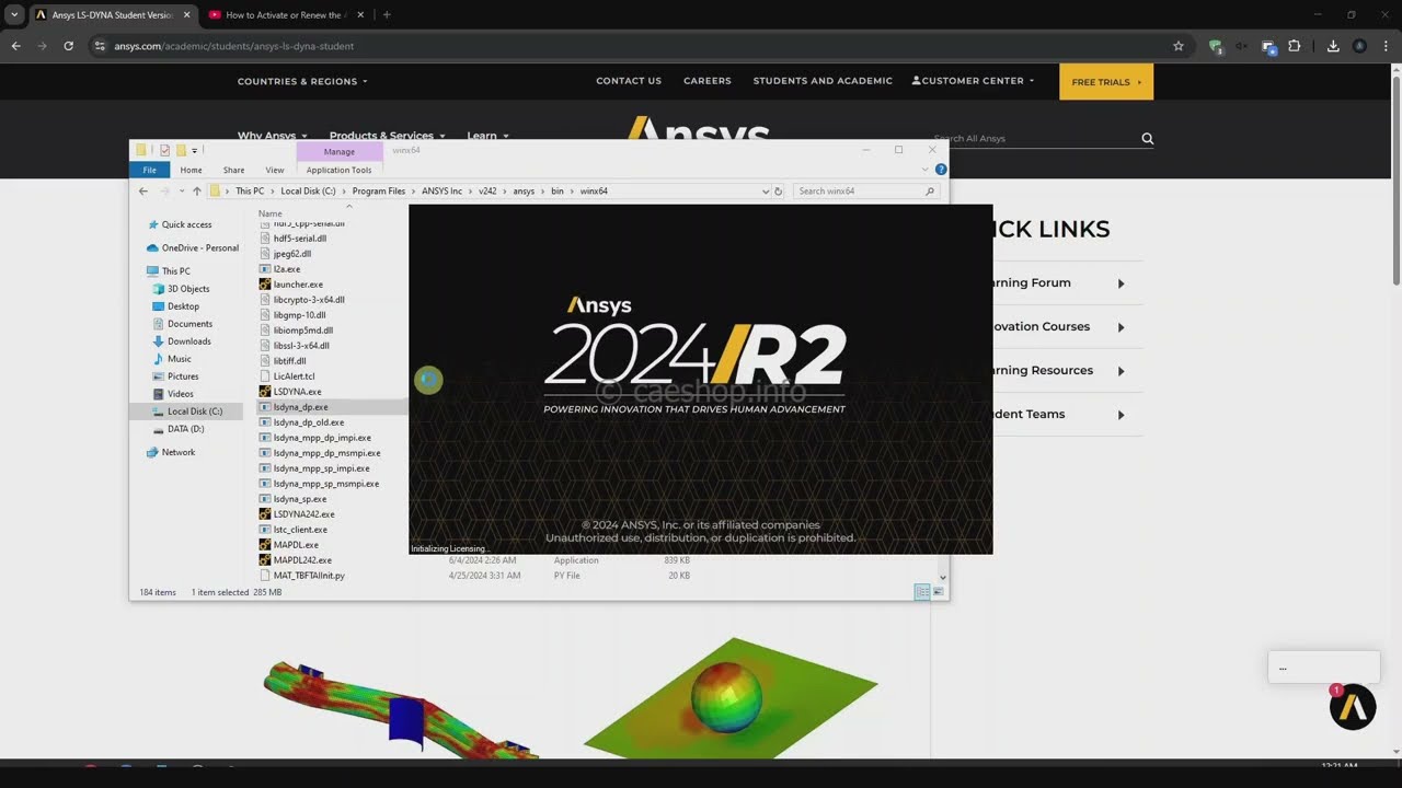 How to Integrate LS DYNA Student  into Workbench Student version