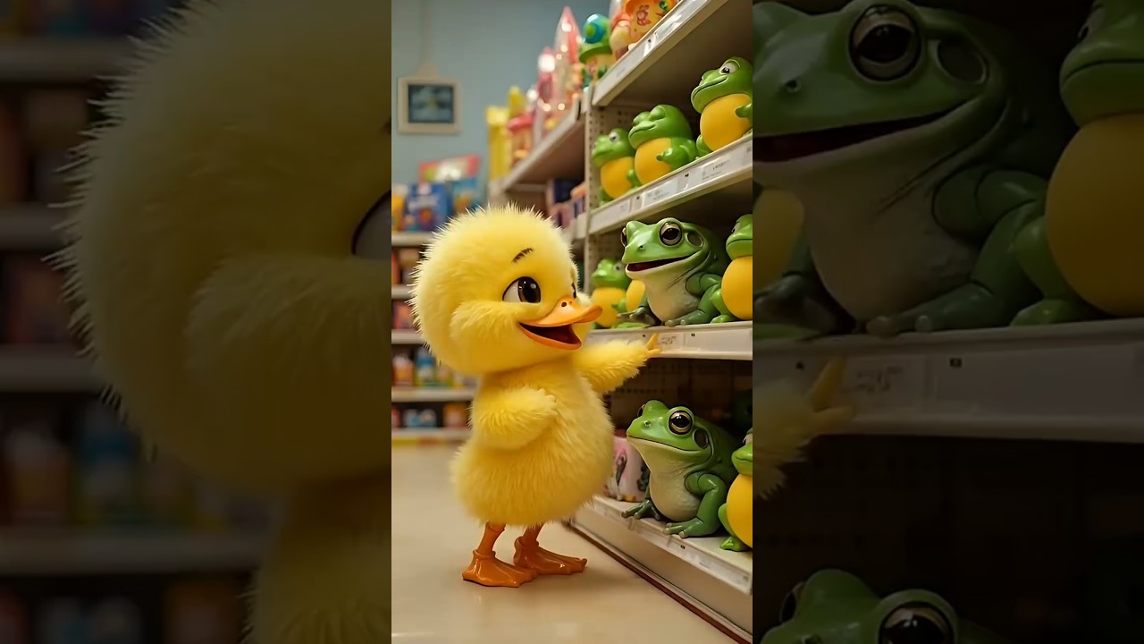 Little Cute Duckling Buys a Frog 🐸 | Funny Pet Adventure #Shorts  #ducklingspro
