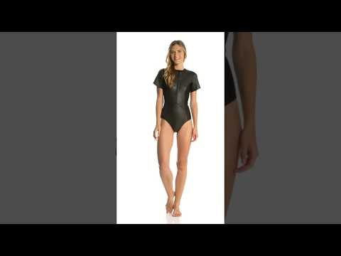 Level Six 1.2mm Neoprene Sally Short Sleeve One Piece Swimsuit | SwimOutlet.com