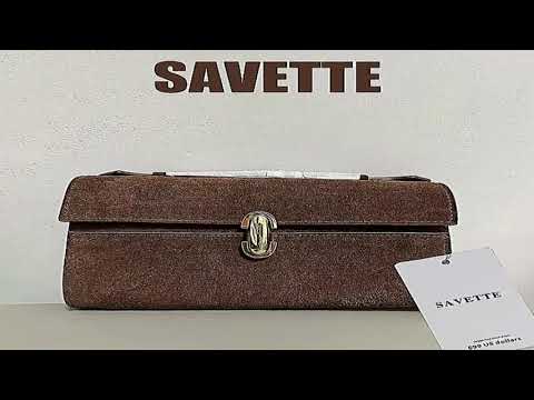 SAVETTE New The Symmetry 19 High Quality Genuine Leather Handbag Women's Suede Solid Color