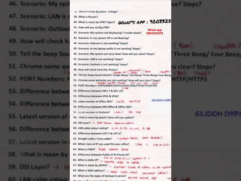 desktop support Engineer interview questions, mobile number: 9003325678
