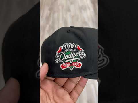 Los Angeles Dodgers 100 Anniversary New Era 59Fifty Fitted Hat Glow in the Dark Rose Black Green Und