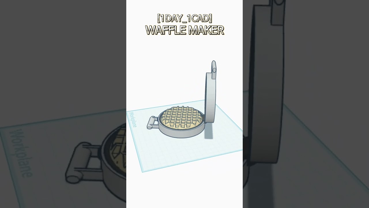 [1DAY_1CAD] WAFFLE MAKER #shorts #tinkercad #project