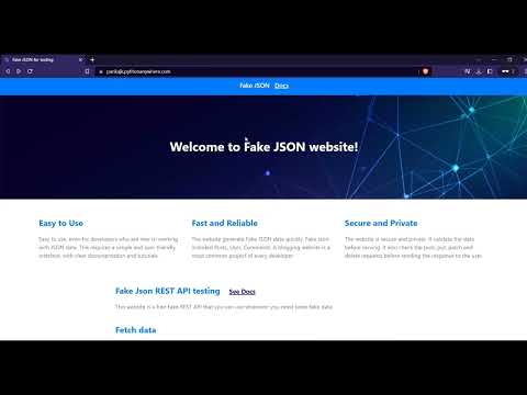 Fake Json Rest API website for testing | Fake Json Website project
