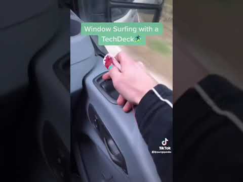 Window surfing with fingerboard