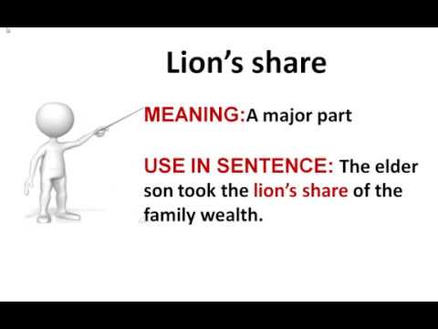 Lion's Share IDIOM : MEANING IN HINDI