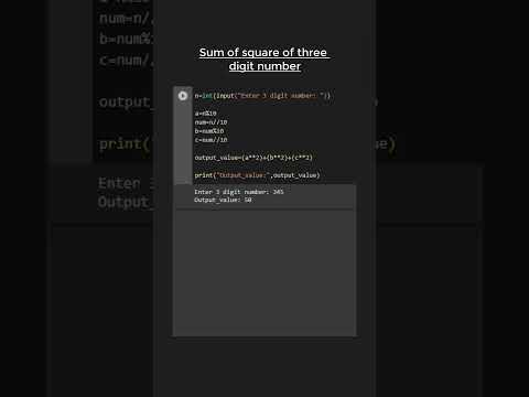 How to calculate sum of squares of given number🧐🧐