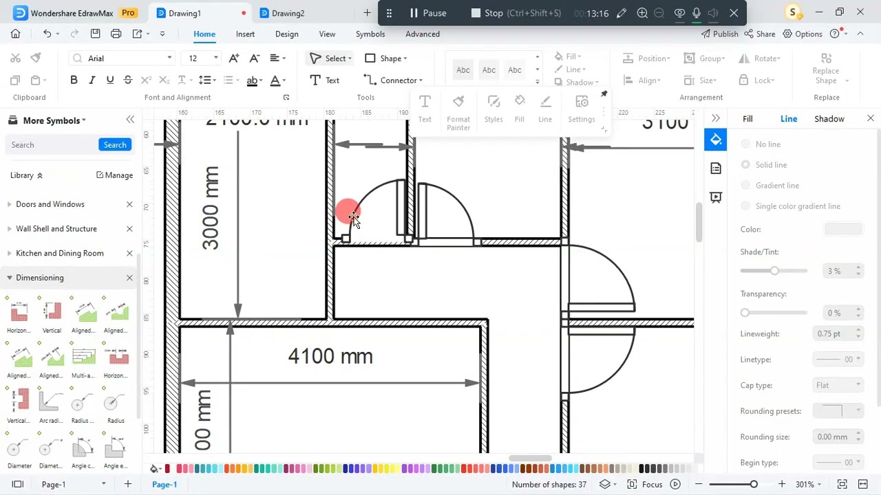 EDRAW MAX FLOOR PLAN TUTORIALS- PLACING DOORS AND WINDOWS