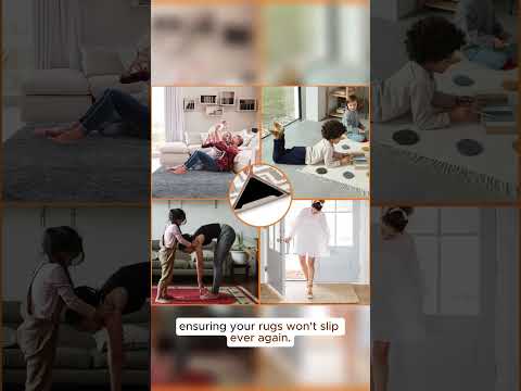 DEVOGUE 16PCS Rug Tape Dual Sided Washable & Removable Prevent Curling Corner Carpet Holder
