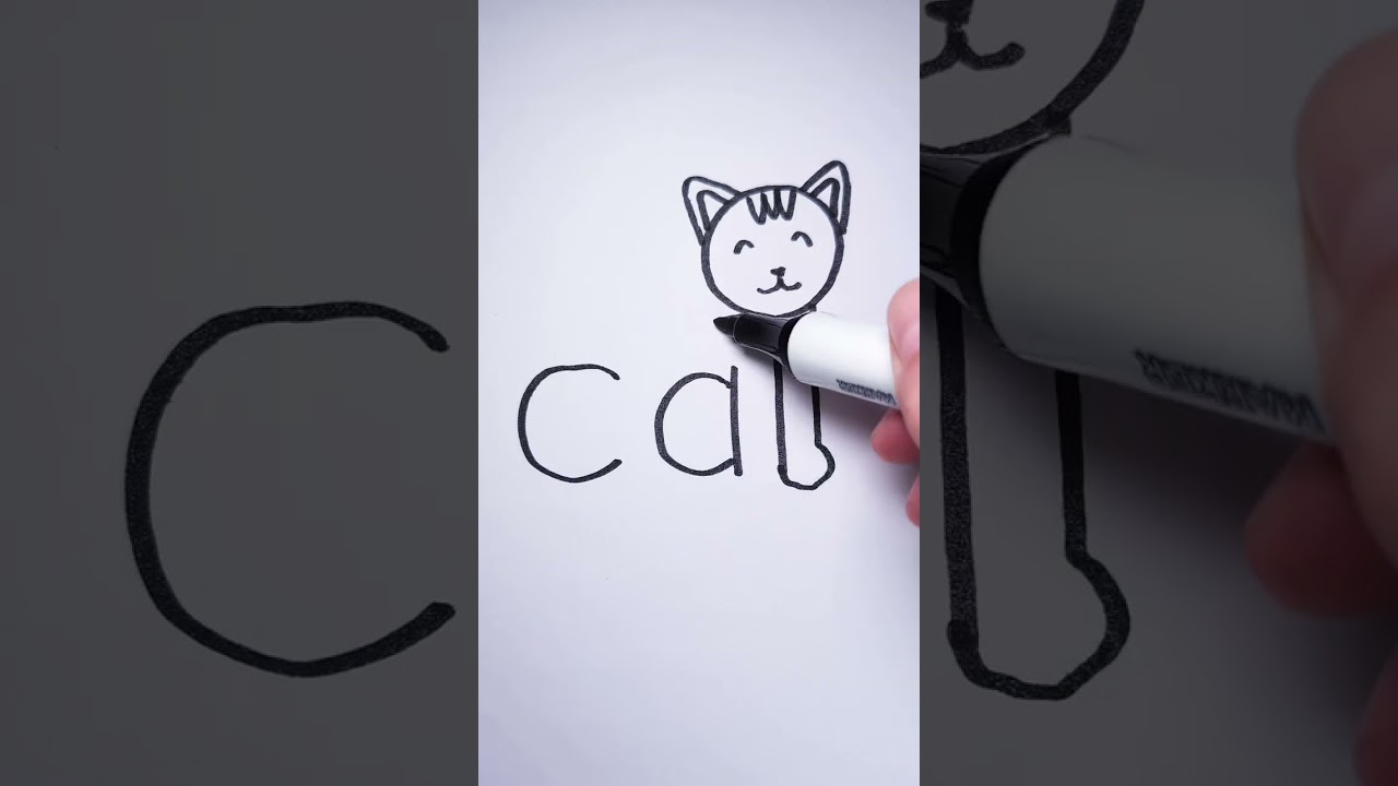 Easy Cat drawing Hack 🎨🐱