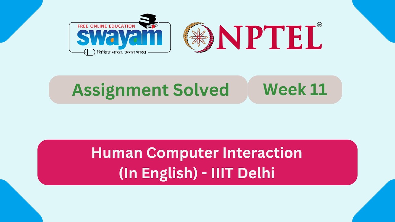 Human Computer Interaction (In English) Week 11 | NPTEL ANSWERS 2026 | #nptel2026 #myswayam #nptel