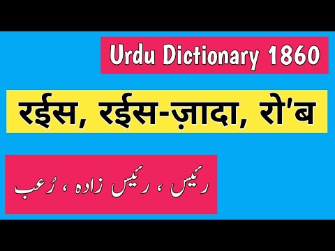 Urdu Dictionary | Rais | Raees | Raiszada | Raees zada | Rob | MHMU | Moin Shamsi | My Hindi My Urdu