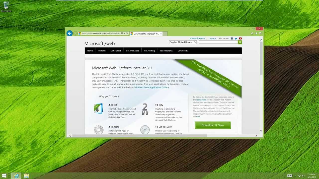 Installing: Web Platform Installer