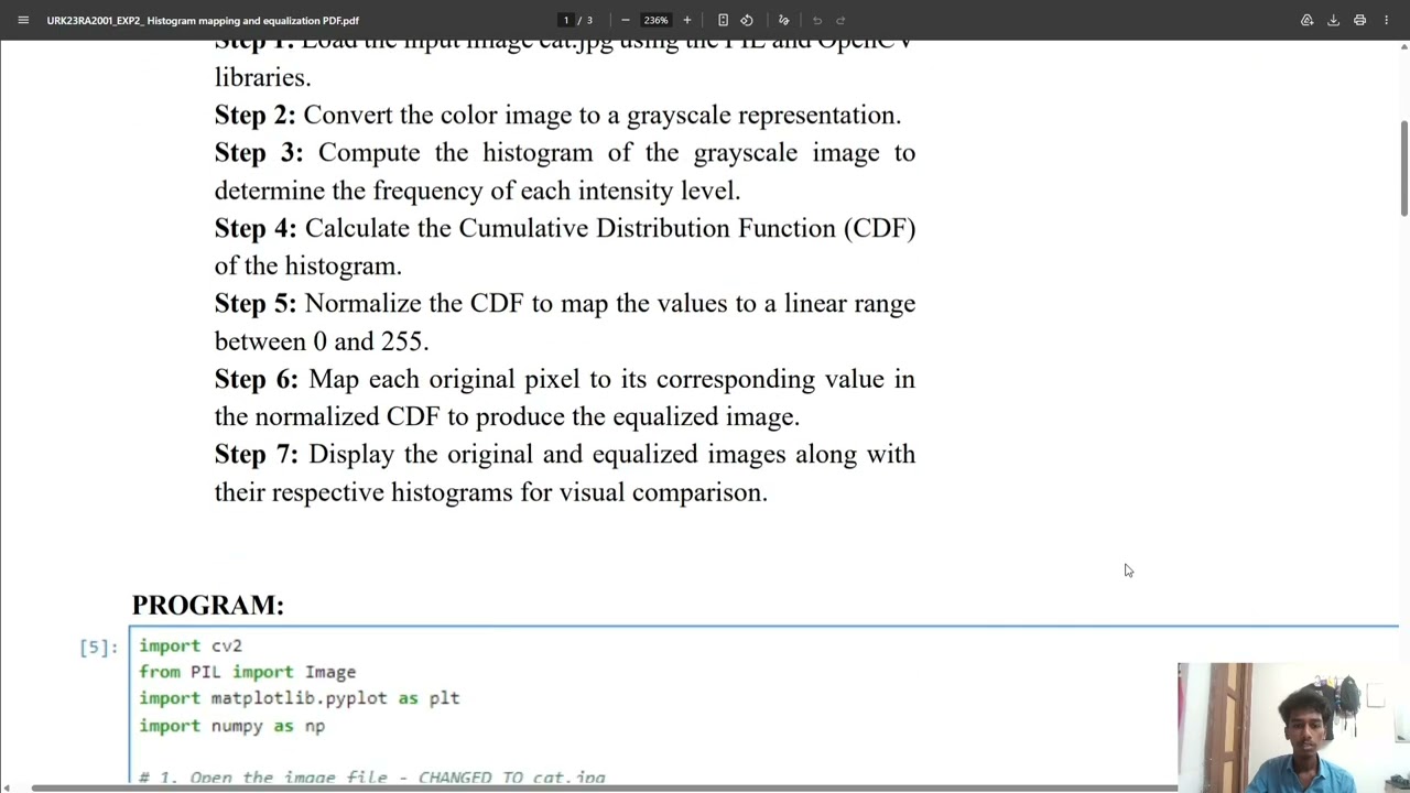 Exp 2 - Histogram mapping and equalization 