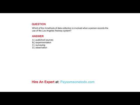Which of the 4 methods of data collection is involved when a person records the use of the...