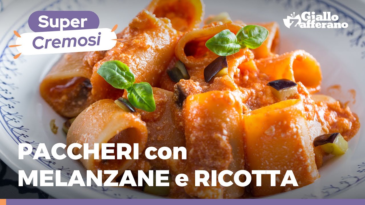 PACCHERI con crema di RICOTTA e MELANZANE fritte: un primo piatto a cui è impossibile resistere! 😍