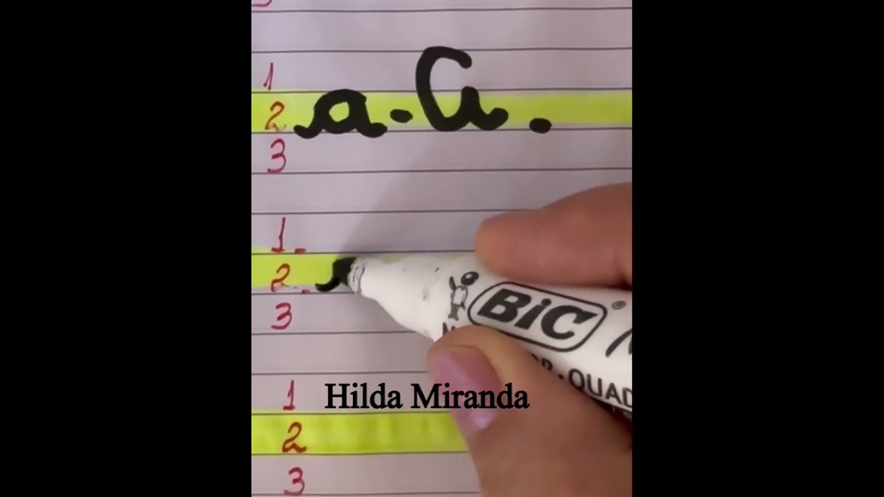 Letra cursiva ( Como ensinar os alunos a escrever cursiva A) passo a passo #videoeducativo @