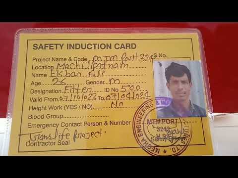 Safety Induction Card By Machilipatnam Port Of New Employee @gyanhseofficer