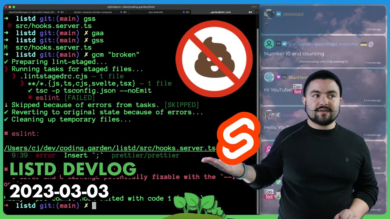 I setup lint-staged and created a Zod config validator with SvelteKit - listd devlog - 2023-03-03