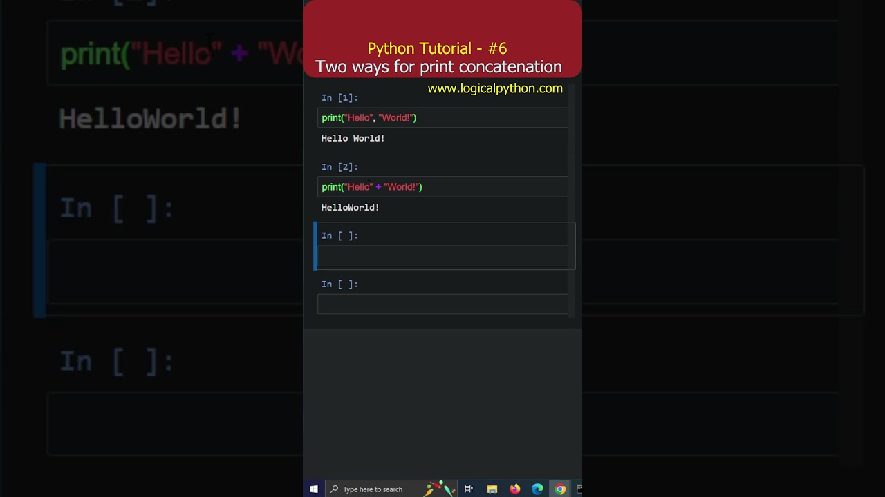 How to Concatenate values in Python Print  | Python Tutorial - #6