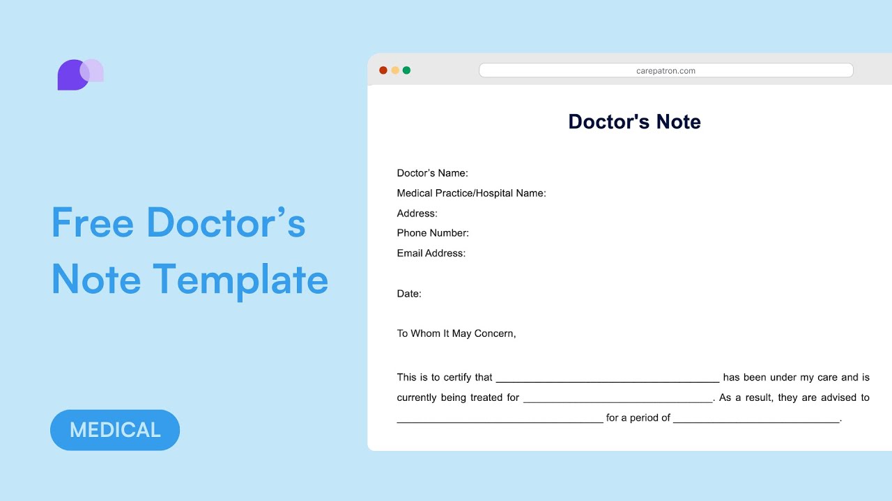Doctor's Note Template