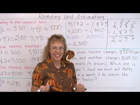 Estimate the result using rounded numbers (4th grade math)