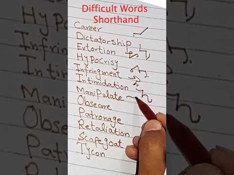 shorthand of difficult words