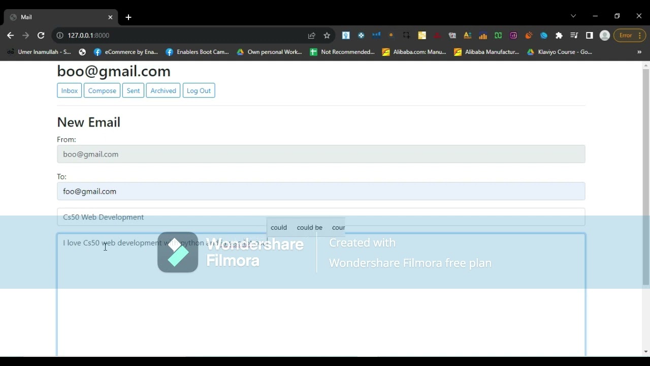 CS50 Web Development With Python And Javascript Project-3 Mail
