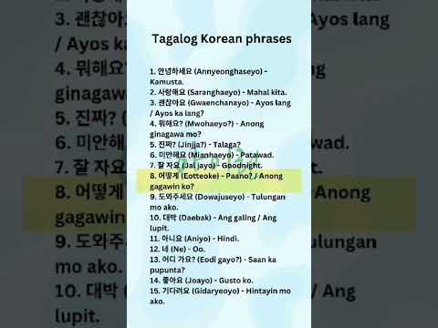 Korean phrases in Tagalog