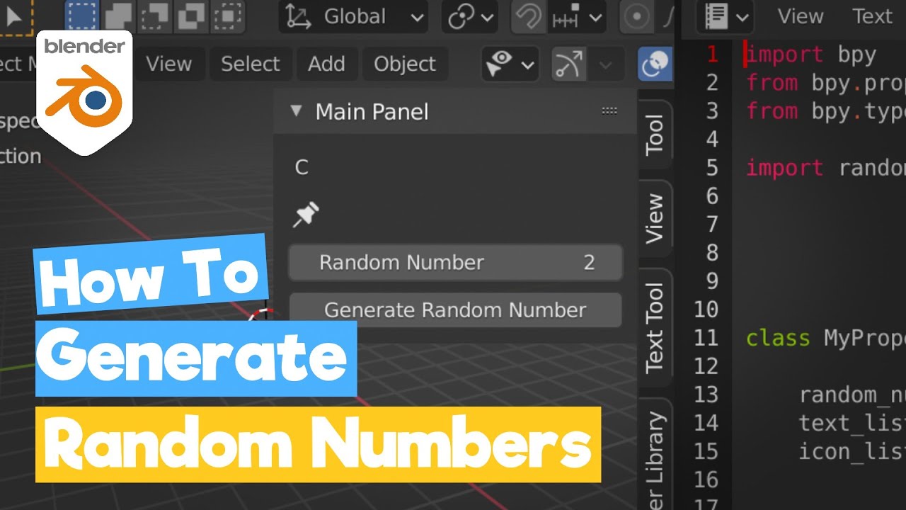 Blender Python Tutorial : How to Generate Random Numbers [learn python for beginners]