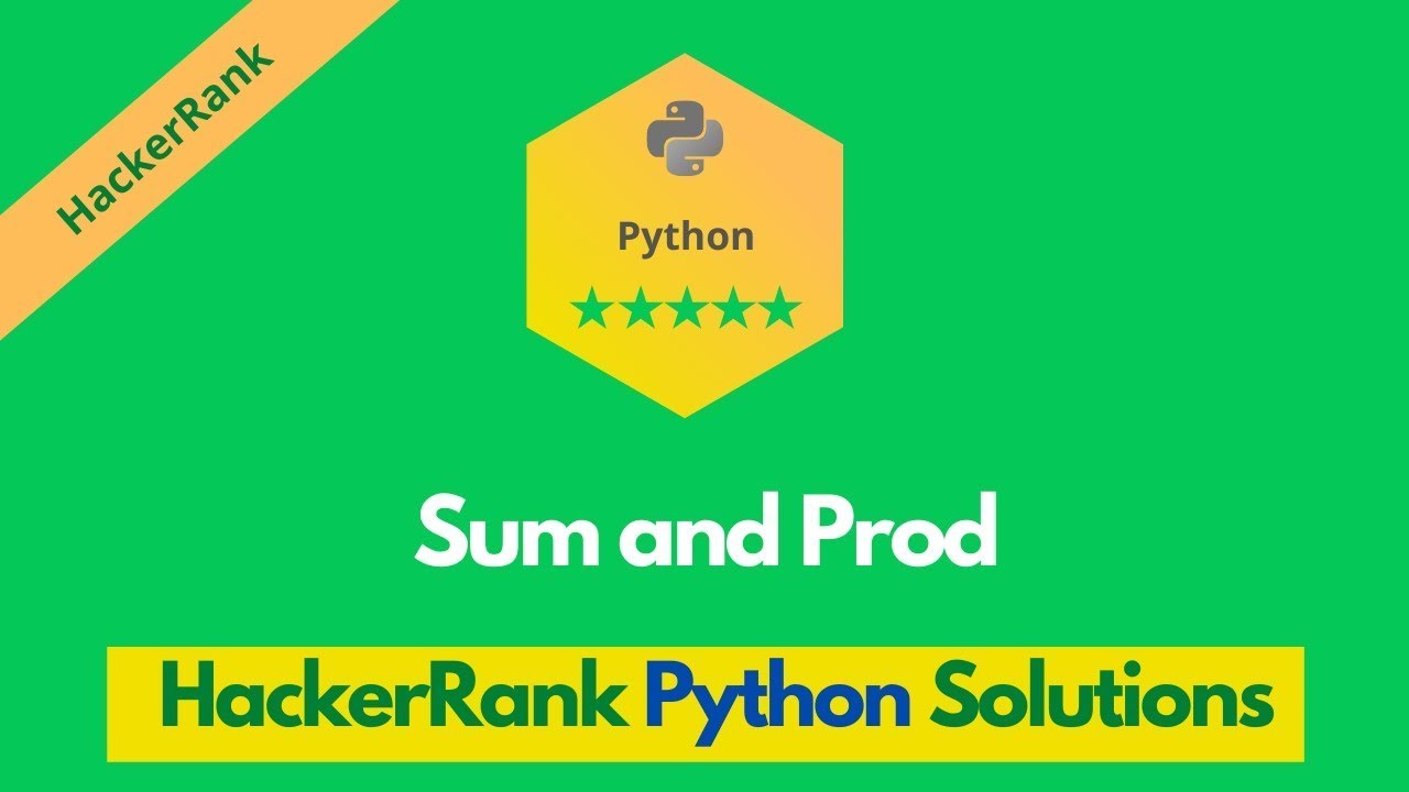 HackerRank Sum and Prod problem solution in Python | Python problems solutions | Programmingoneonone