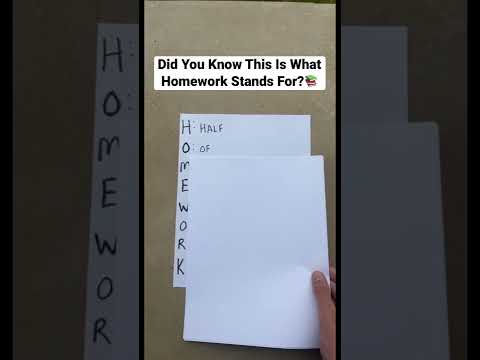 Did You Know This Is What Homework Stands For?📚 #Shorts