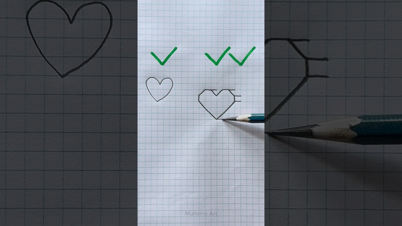 How to draw 3D heart🤔😱 #shorts #craft #art #drawing #crafts #satisfying