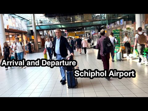 Arrival and Departure At Schiphol Airport Amsterdam || Walking Tour July 2023