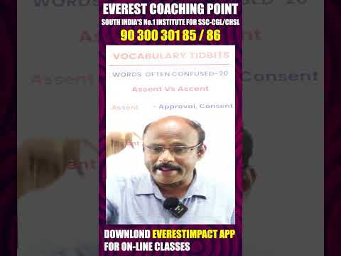 ENGLISH VOCABULARY- The difference between the words Assent and Ascent as explained