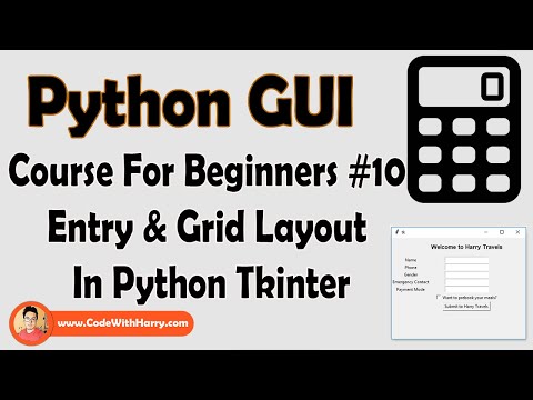 Learn Entry Widget Grid Layout In Tkinter | Python Tkinter GUI Tutorial ...