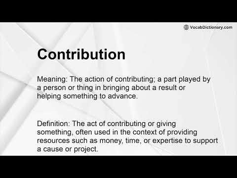 Contribution Meaning