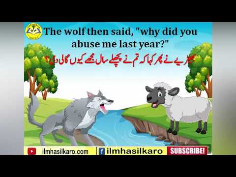 Lamb and the Wolf Short Moral Story in English Urdu | Stories for Kids | ilmhasilkaro