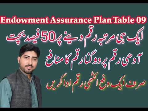 Endowment Assurance By Single Premium Table 09||Statelife Single Premium Plan||Ghulam Sarwar