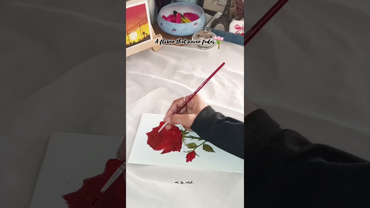 Roses fade, but art stays forever.#subscribe #painting #rose #artandcraft #shorts #fypシ #foryou