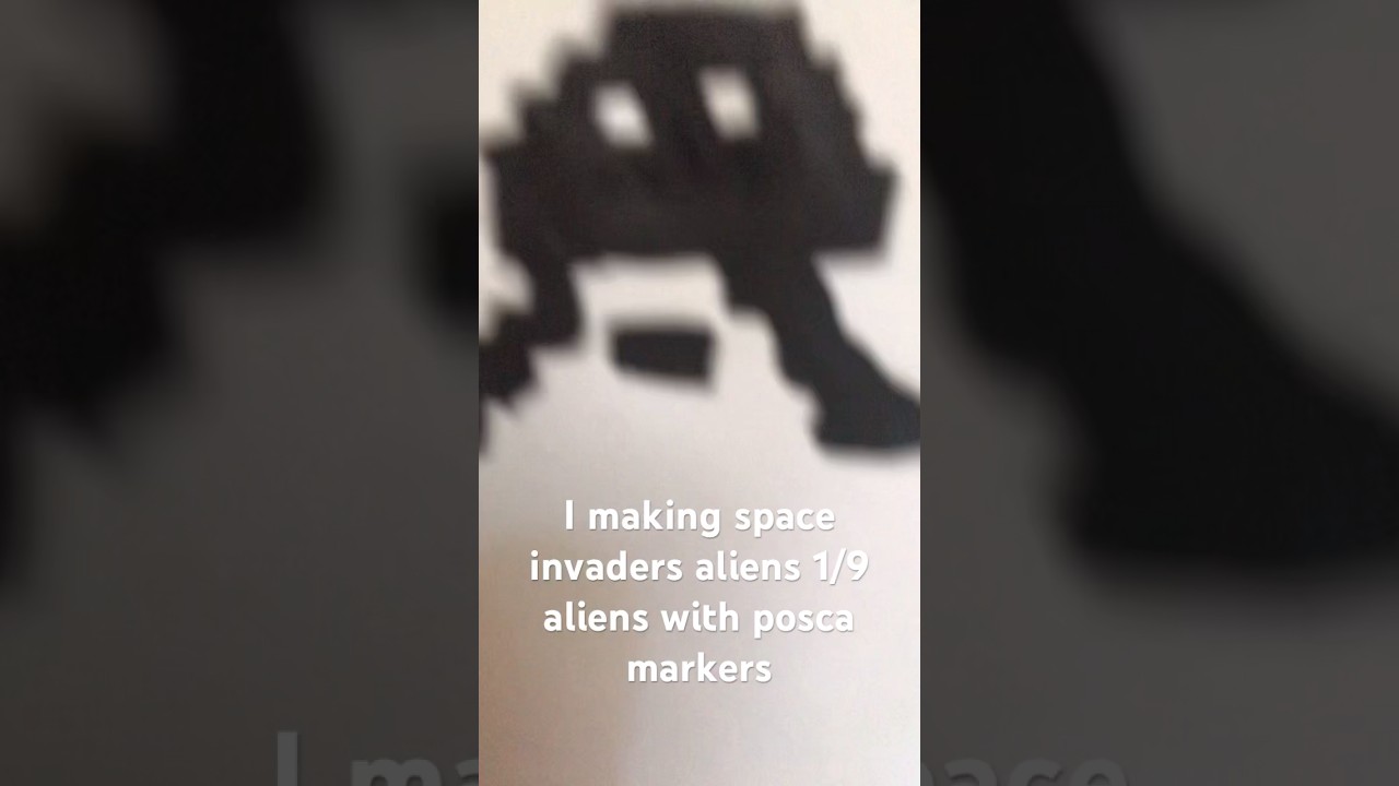 Making space invaders aliens 1/10 with posca markers
