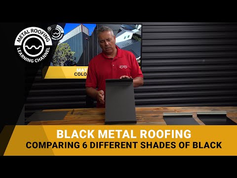 Black Metal Roofing & Siding Panels: Side By Side Comparison Of Six Different Shades Of Black