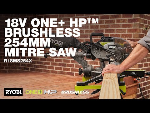 RYOBI 18V ONE+ HP™ Brushless 254mm Sliding Mitre Saw (R18MS254X) in action