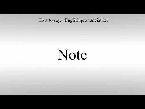 How To Pronounce Note - How To Say: American pronunciation