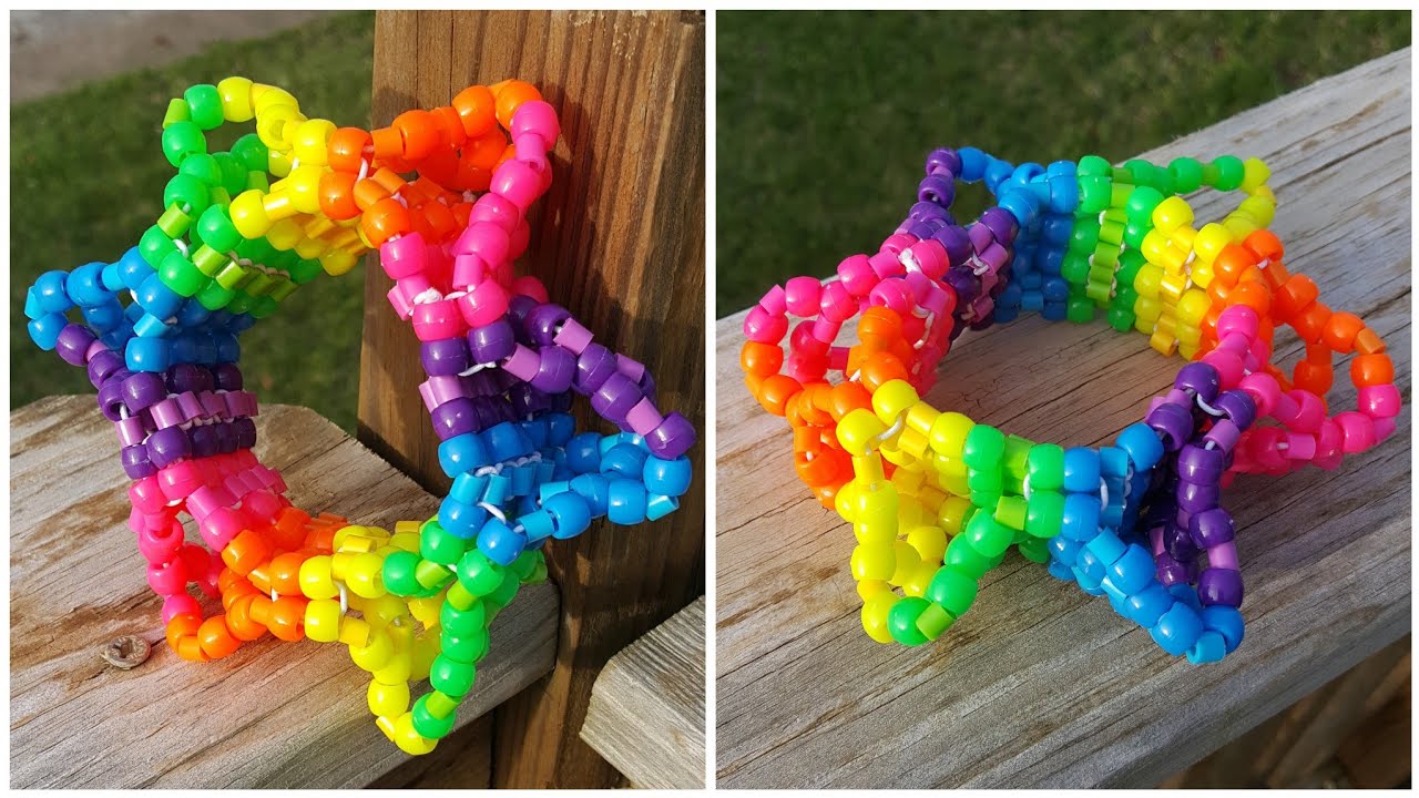 Rainbow road kandi cuff tutorial