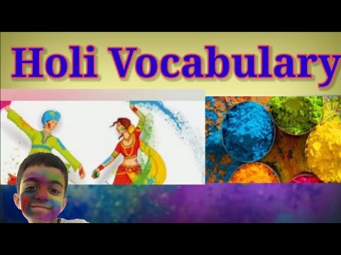 Holi Vocabulary in English||Holi related Words with hindi Meaning #holispecial #englishlearning