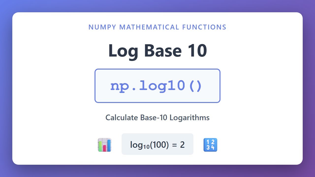 NumPy log10() Function Tutorial - Calculate Base-10 Logarithms in Python